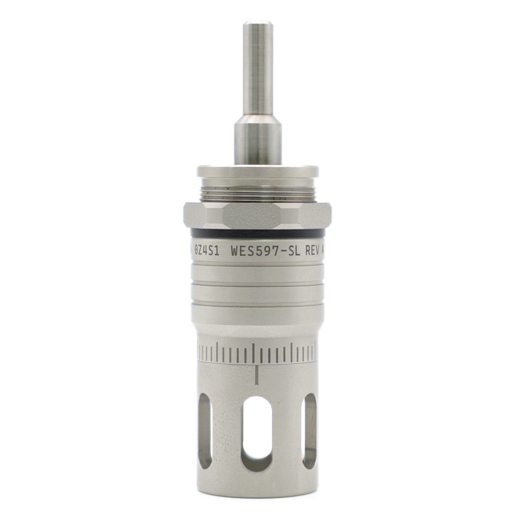 WES597-8-SL-TF Wescon 597 Stainless Steel Microstop - M8x1 - 19 mm Cutter Capacity - Slotted ...